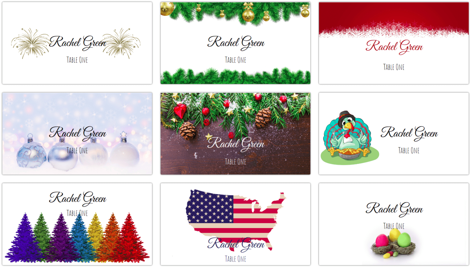 Christmas Table Place Cards Template – Sample.gelorailmu.com