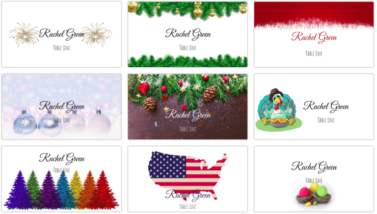 Christmas Table Place Cards Template – Sample.gelorailmu.com
