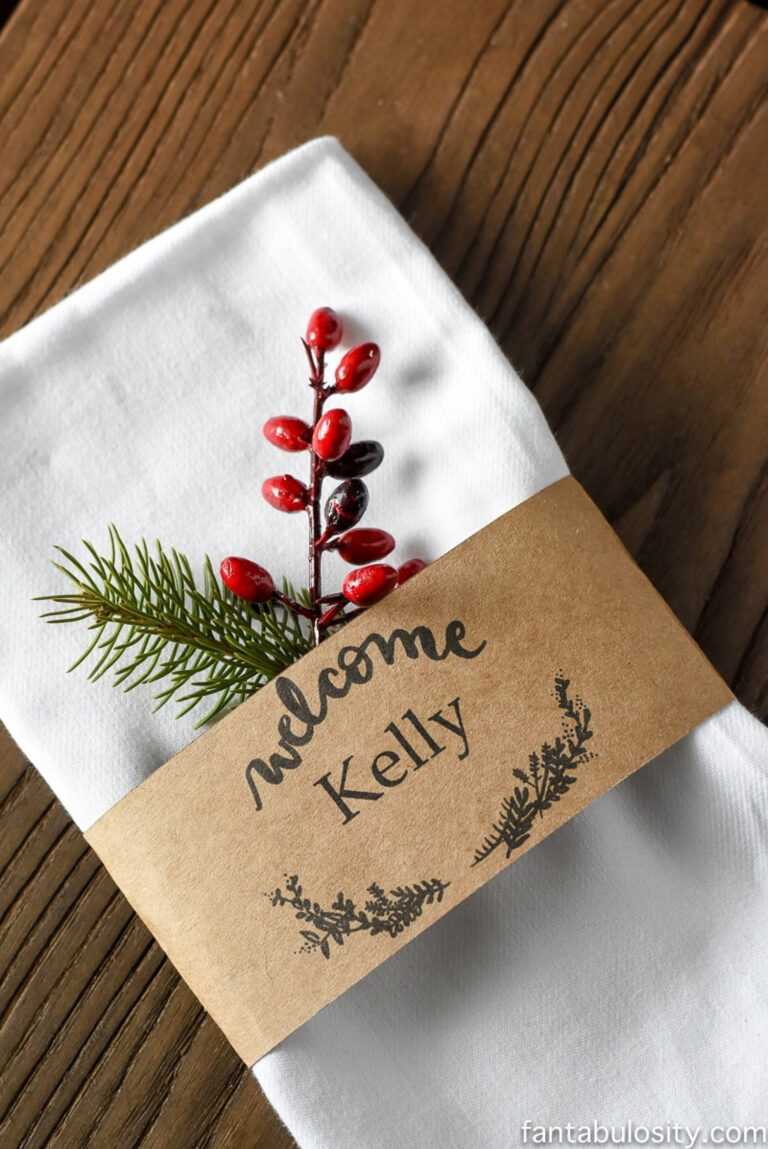010 Christmas Table Name Place Cards Template Diy Holiday throughout ...