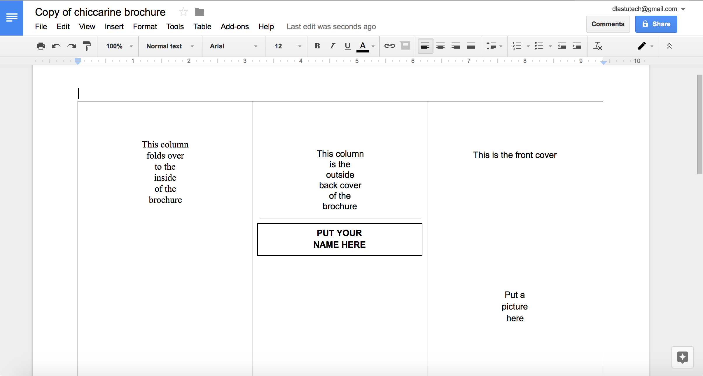 Brochure Template For Google Docs Sample gelorailmu