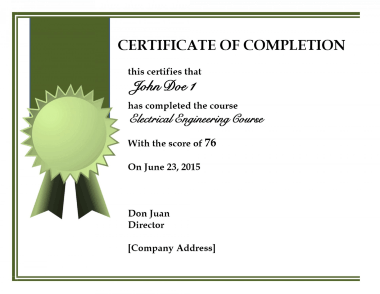 021 Certificate Of Completion Templates For Word Free Inside Softball 