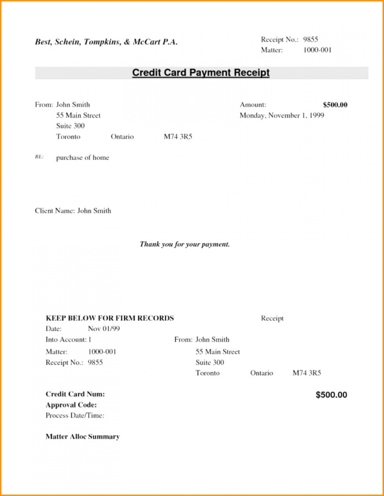 021 Credit Card Receipt Template Ideas Invoice With Payment within ...