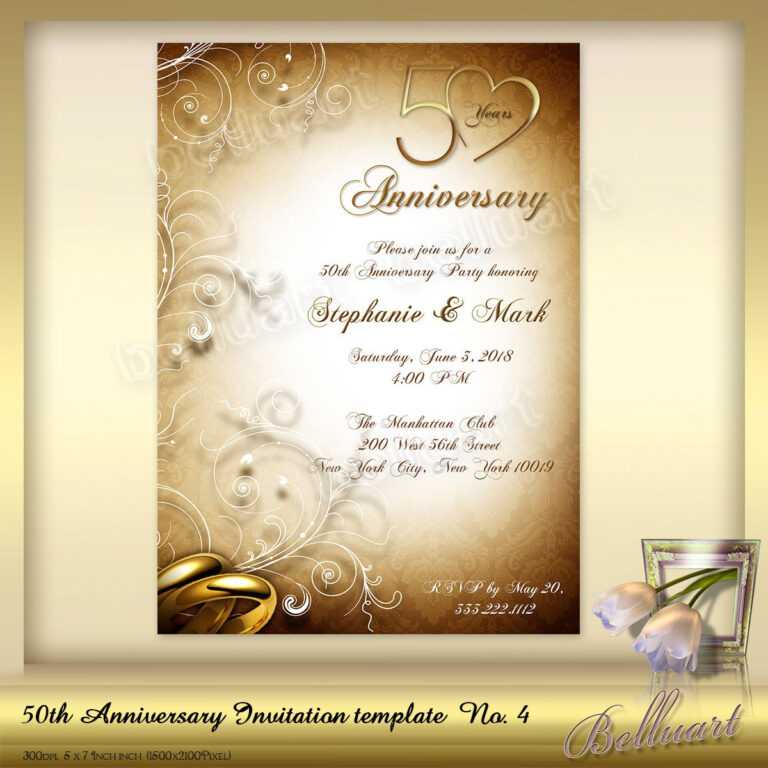 021 Template Ideas 50Th Wedding Anniversary Invitations Within 