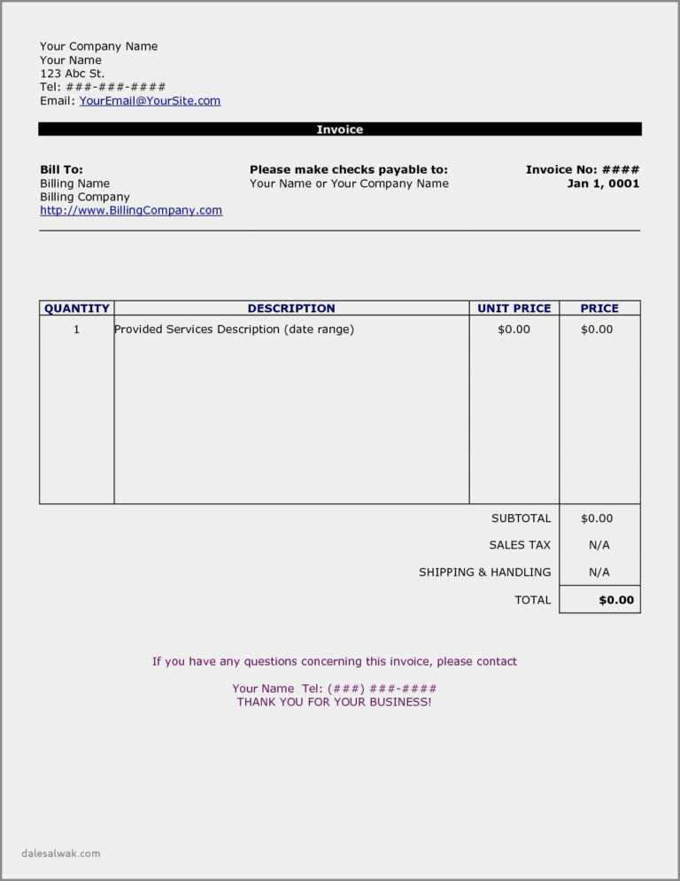 Credit Card Bill Template