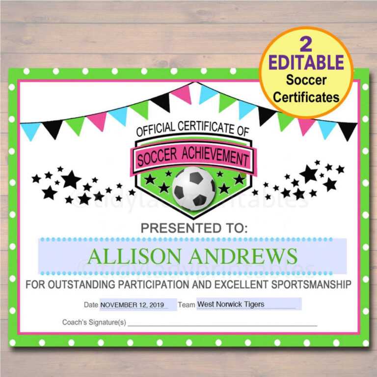 13 Soccer Award Certificate Examples Pdf Psd Ai For Soccer Award 