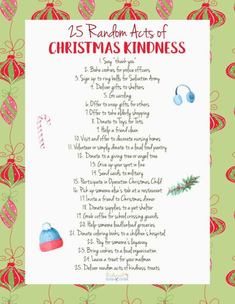 25 Random Acts Of Christmas Kindness Printable – Natural pertaining to ...