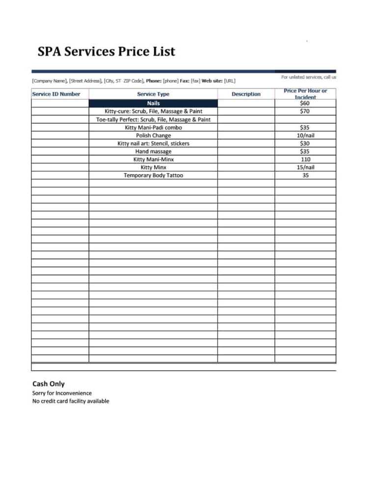40 Free Price List Templates (Price Sheet Templates) ᐅ in Rate Card ...