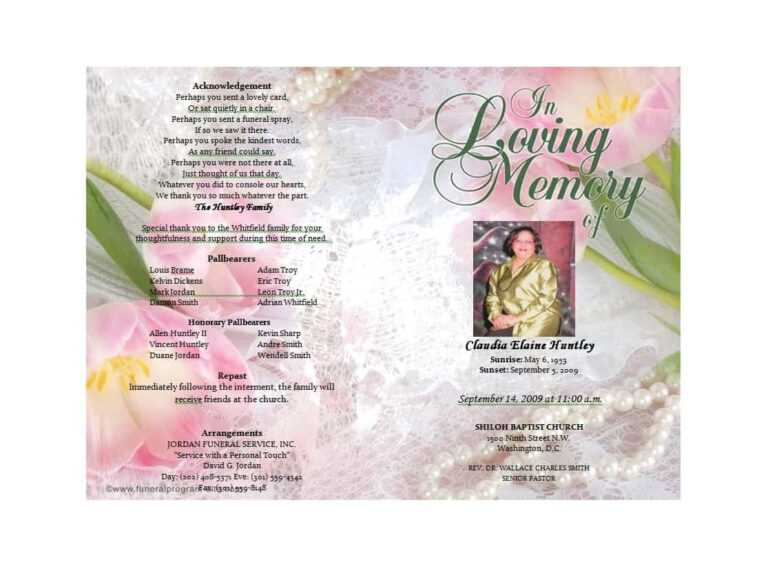 47 Free Funeral Program Templates In Word Format For Memorial 