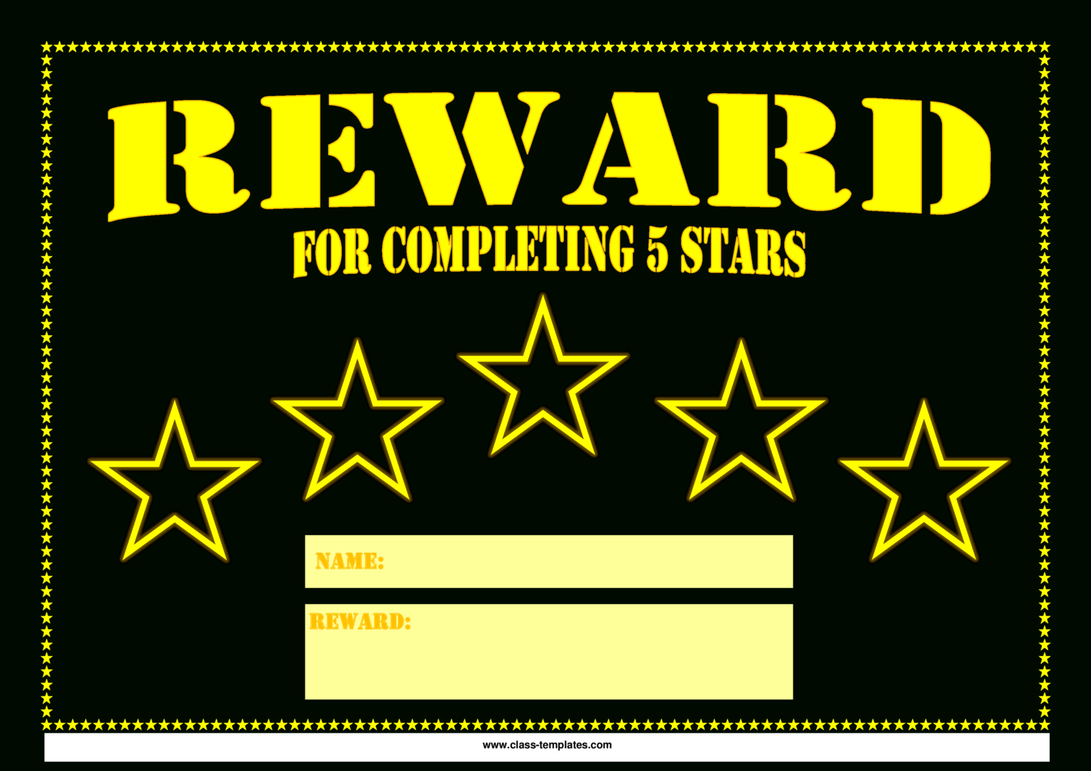 5 Star Printable Reward Certificate | Templates At within Star ...