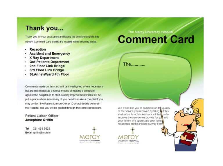 50 Printable Comment Card & Feedback Form Templates ᐅ pertaining to ...