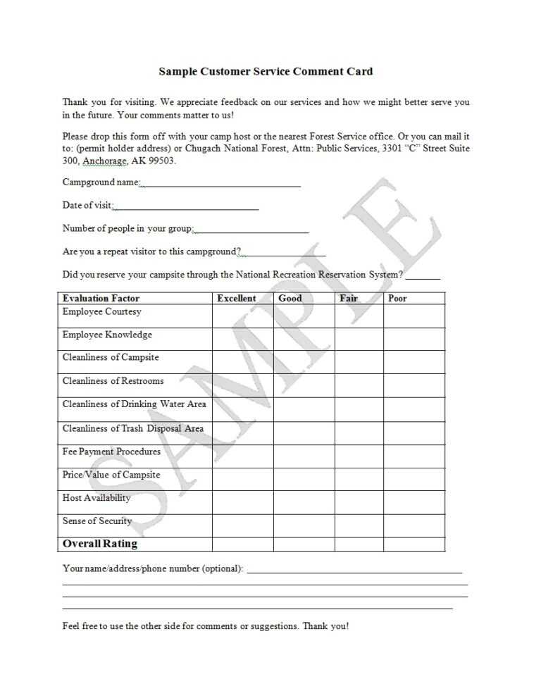 50 Printable Comment Card & Feedback Form Templates ᐅ with regard to ...