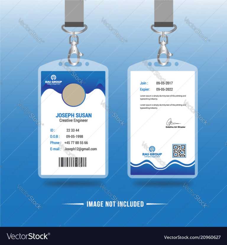 Abstract Identification Or Id Card Design for Portrait Id Card Template ...