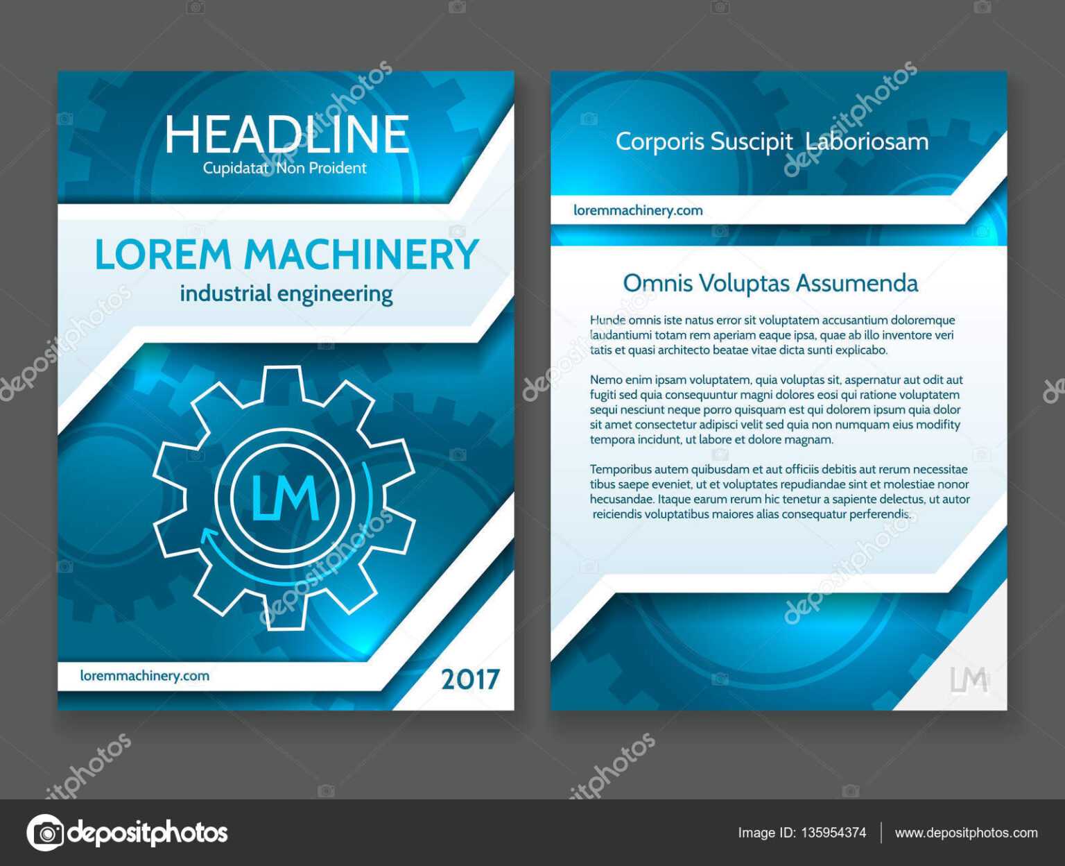 Abstract Technology Brochure Template, Modern Digital Blue for ...