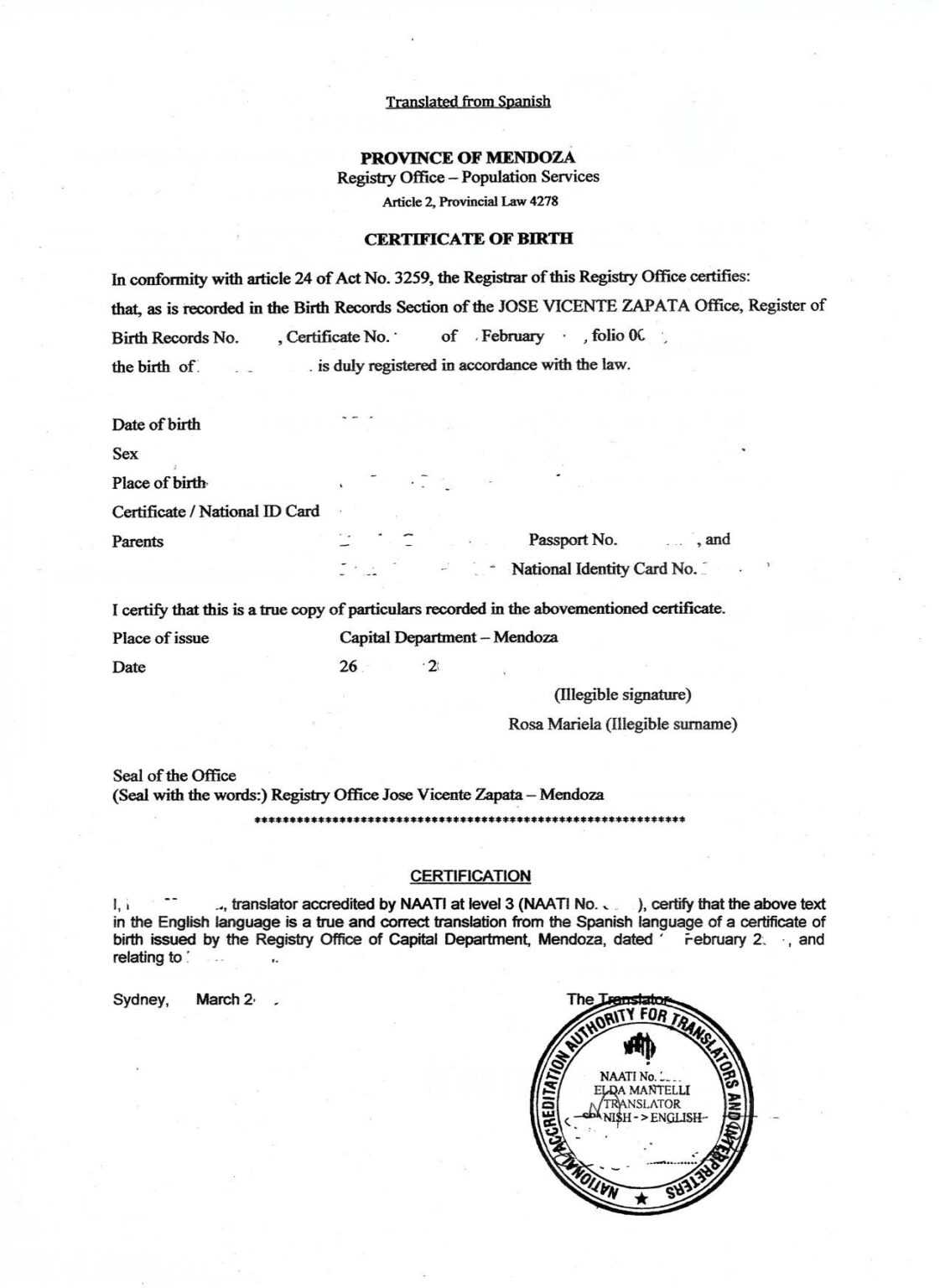 Best Photos Of Birth Certificate Translated Into English Within Mexican