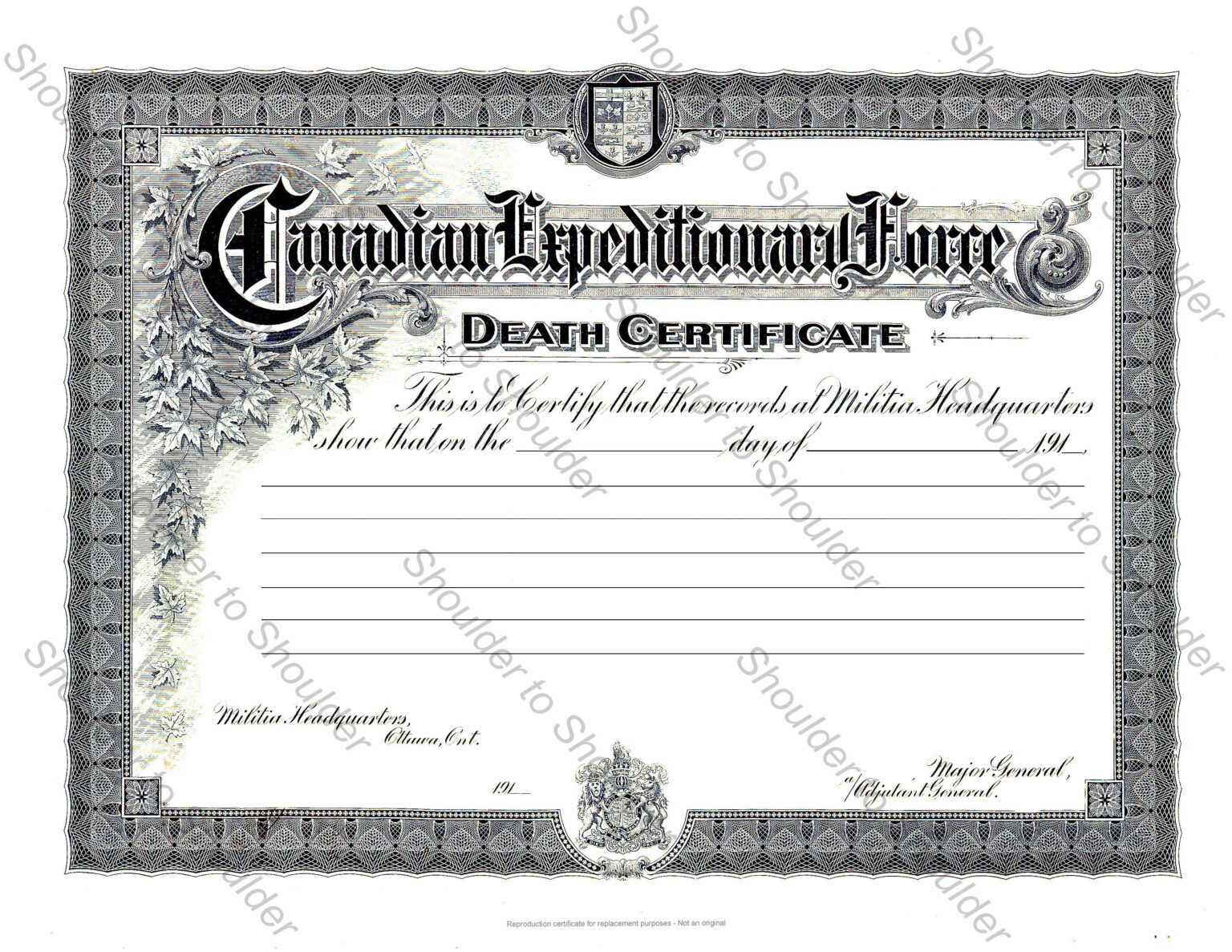 Blank Death Certificate Template ] – Fake Death Certificate with regard ...