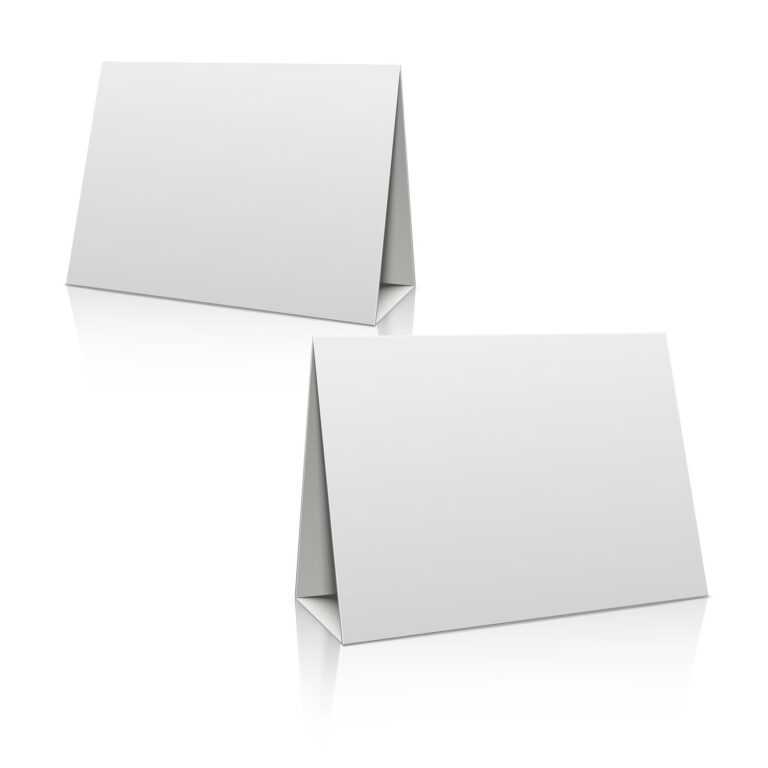 Paper Stand Template | Blank White Paper Stand Table Holder within Card ...