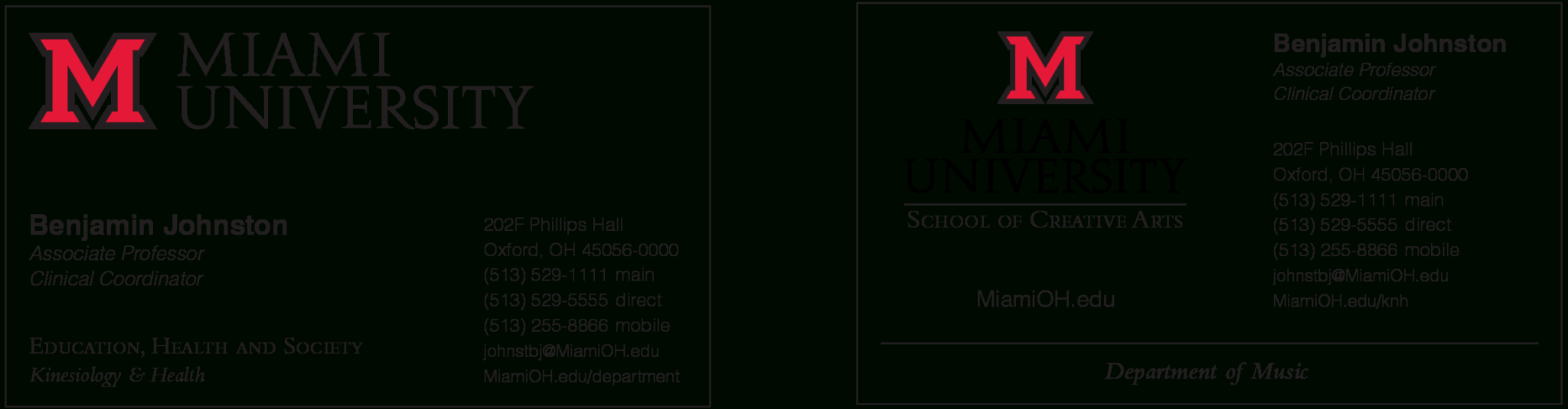 Business And Stationery | The Miami Brand | Ucm – Miami within Graduate ...