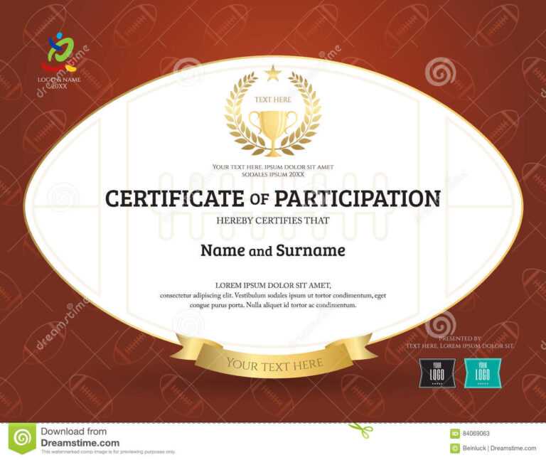 Certificate Of Participation Template In Sport Theme With In Rugby ...