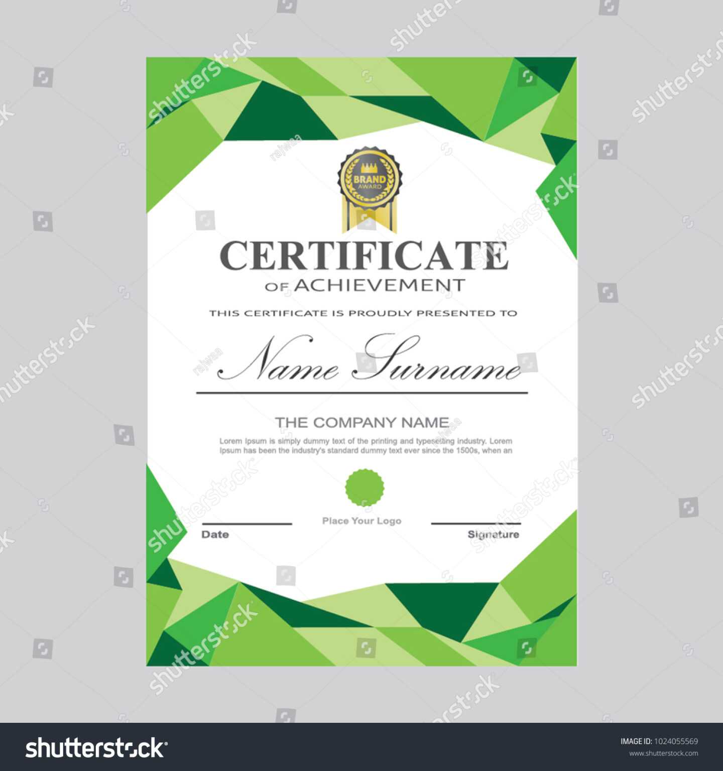 Certificate Template Modern A4 Horizontal Landscape Stock within ... Certificate Template Modern A4 Horizontal Landscape Stock within ...