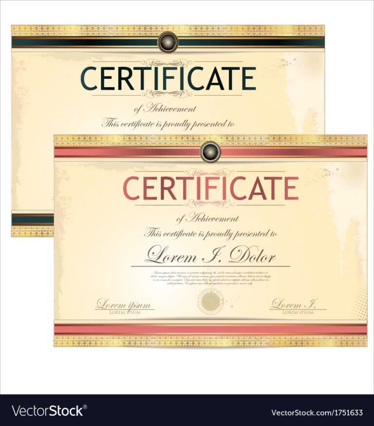 Certificate Template Set Vector Image On Vectorstock in High Resolution ...