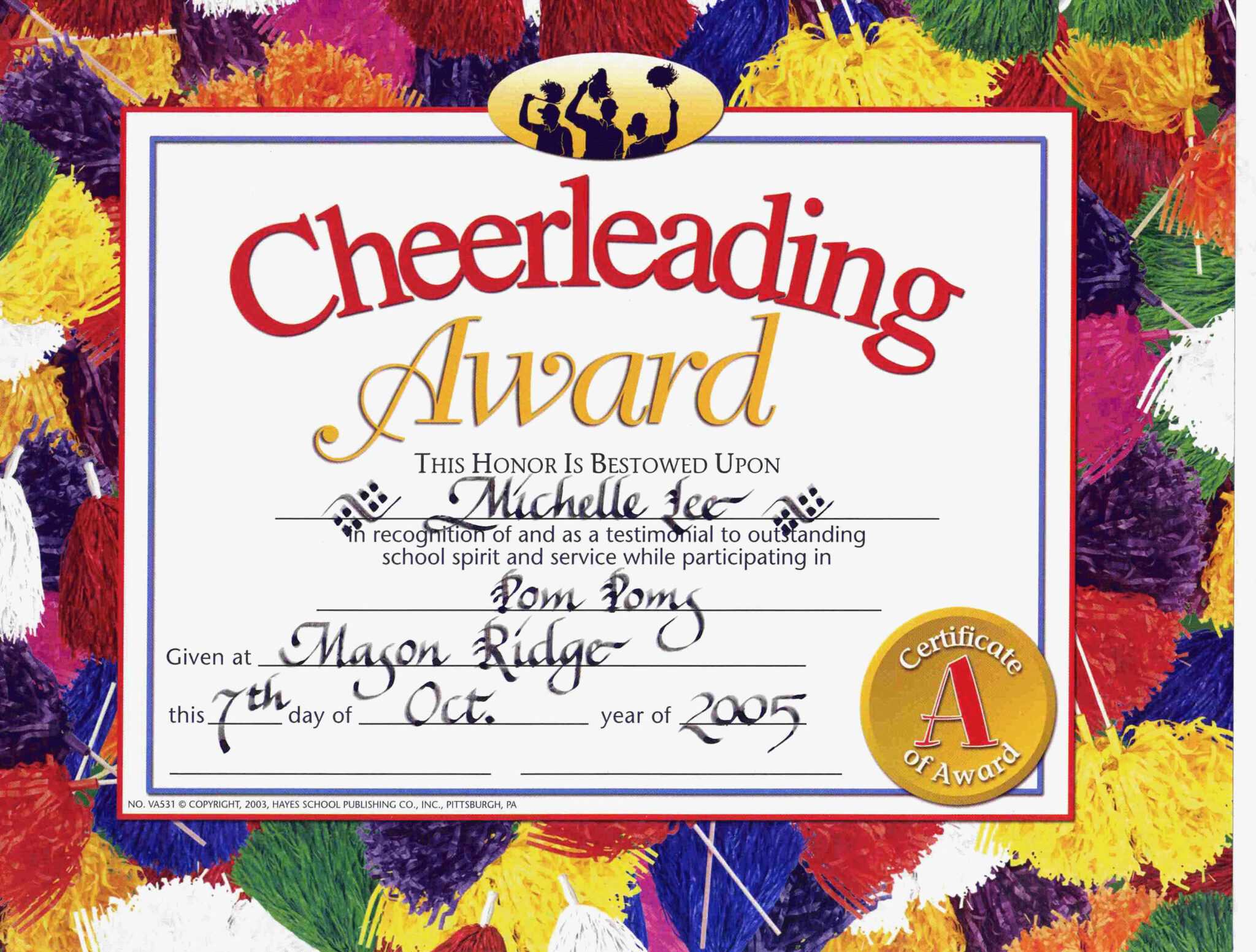 Cheer Certificate Template Free Certificatetemplatefree Regarding 