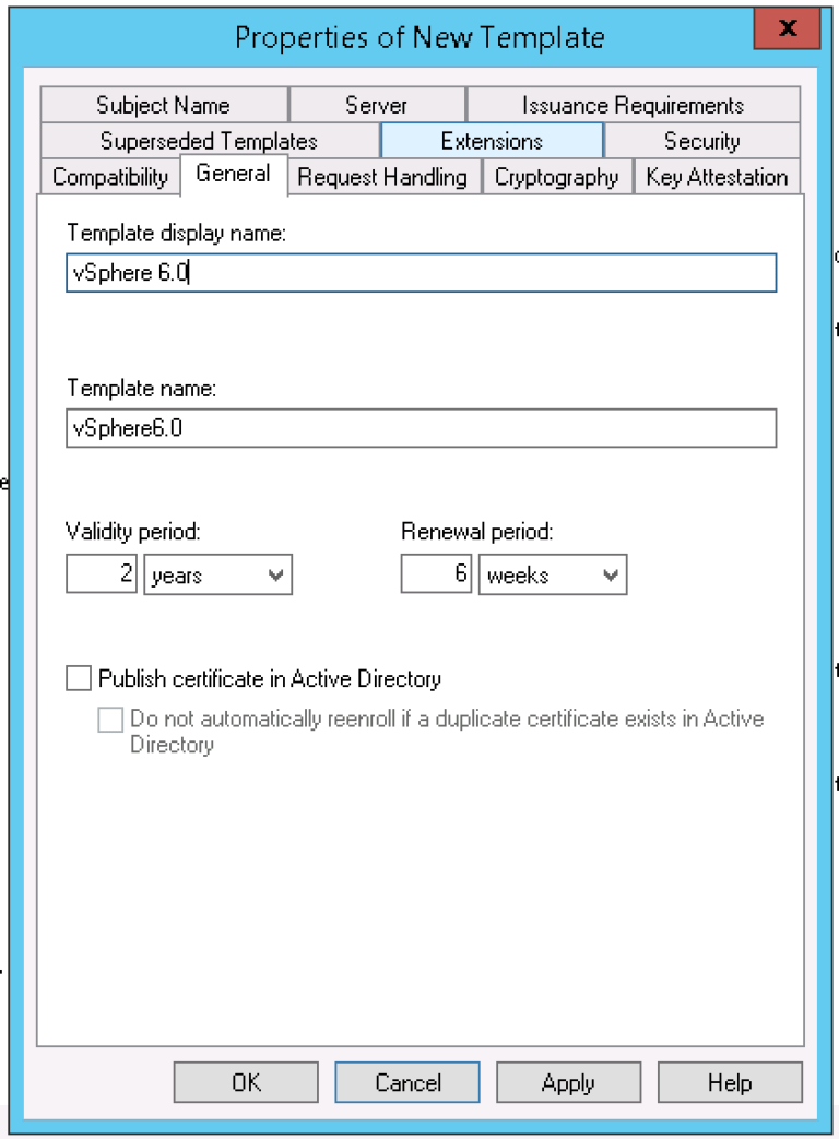 Creating A Vsphere 6 Certificate Template In Active Pertaining To