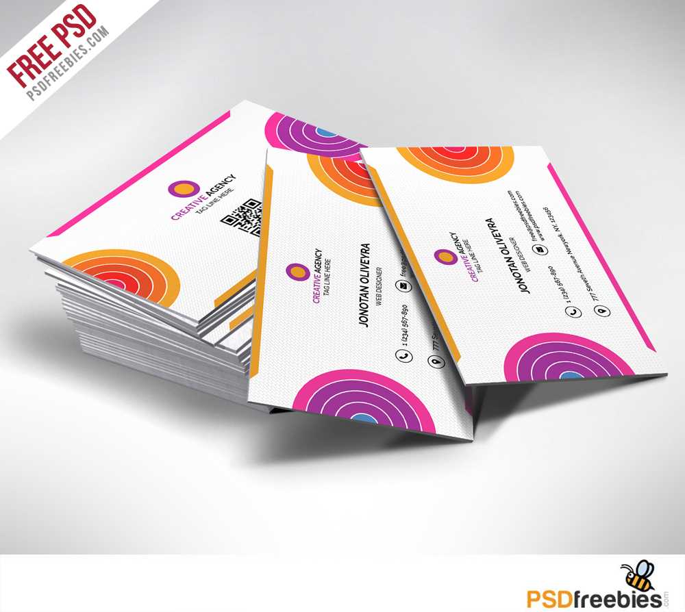 Creative And Colorful Business Card Free Psd Psdfreebies Inside Unique Business Card Templates 