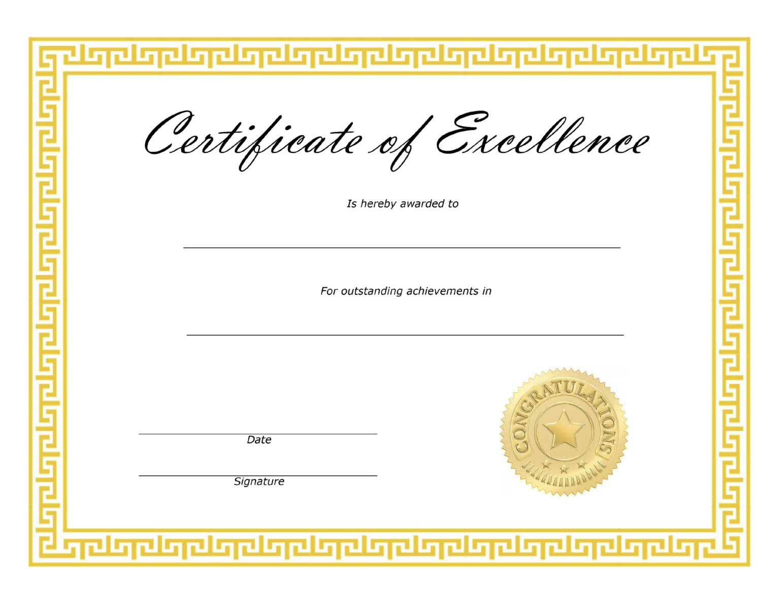 ️ Free Sample Certificate Of Excellence Templates ️ regarding ...