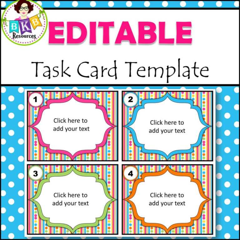 Editable Task Card Templates – Bkb Resources for Task Cards Template ...