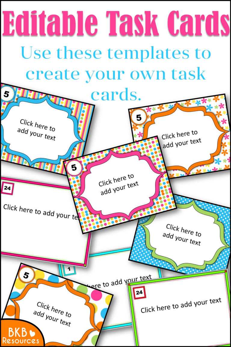 Editable Task Card Templates – Bkb Resources in Task Card Template ... Editable Task Card Templates – Bkb Resources in Task Card Template ...