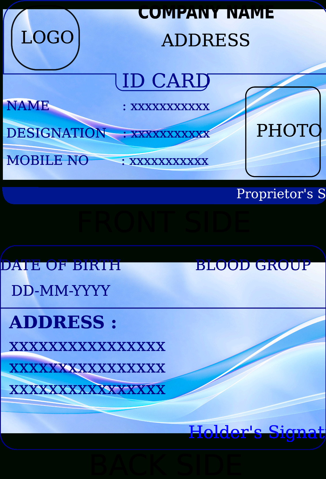 Personal Identification Card Template