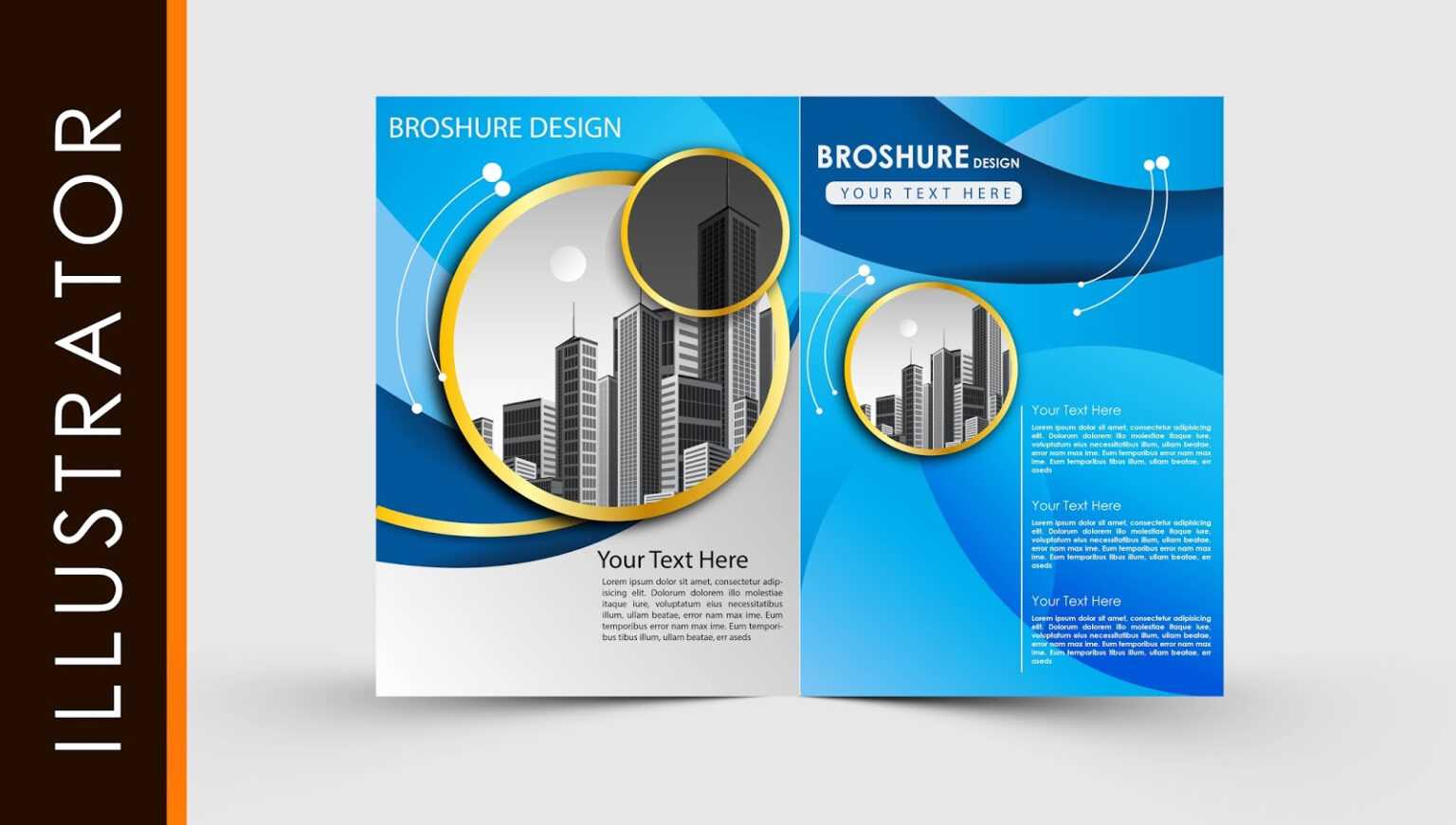 Free Download Adobe Illustrator Template Brochure Two Fold Regarding 
