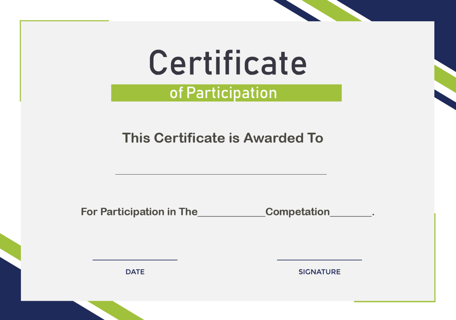 Free Sample Format Of Certificate Of Participation Template in ... Free Sample Format Of Certificate Of Participation Template in ...