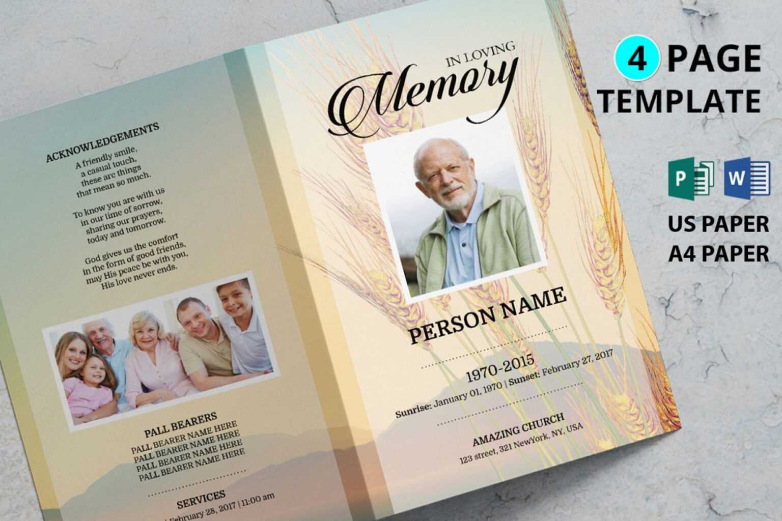 Memorial Brochure Template Sample gelorailmu
