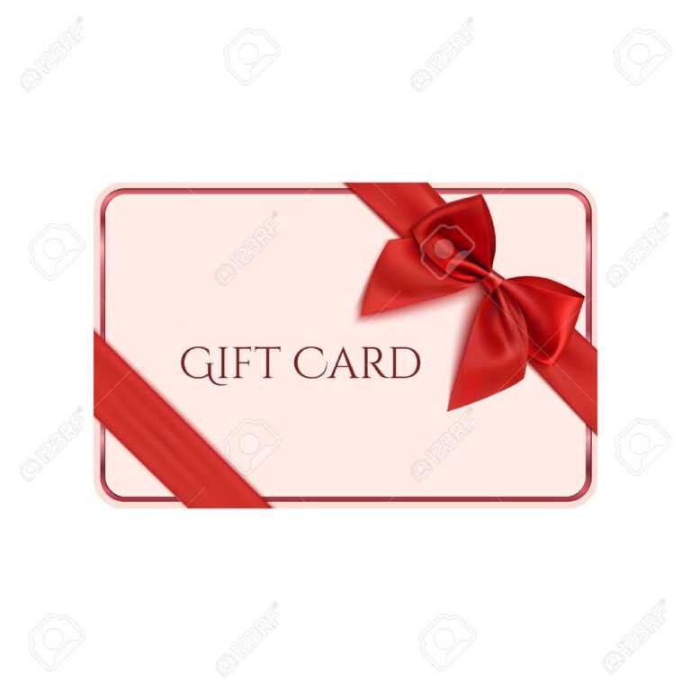 Blank Gift Card Template With Bow And Ribbon. Vector Illustration ...