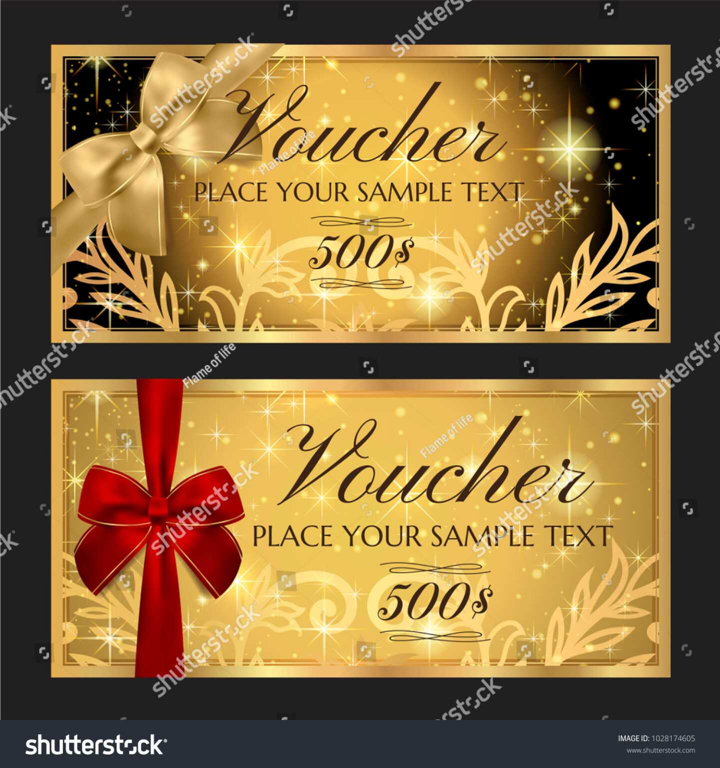 Gift Voucher Template Printable Christmas Gift Stock Vector regarding ...