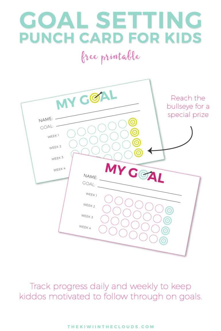 Goal Setting For Kids + Free Printable Punch Cards with Free Printable ...