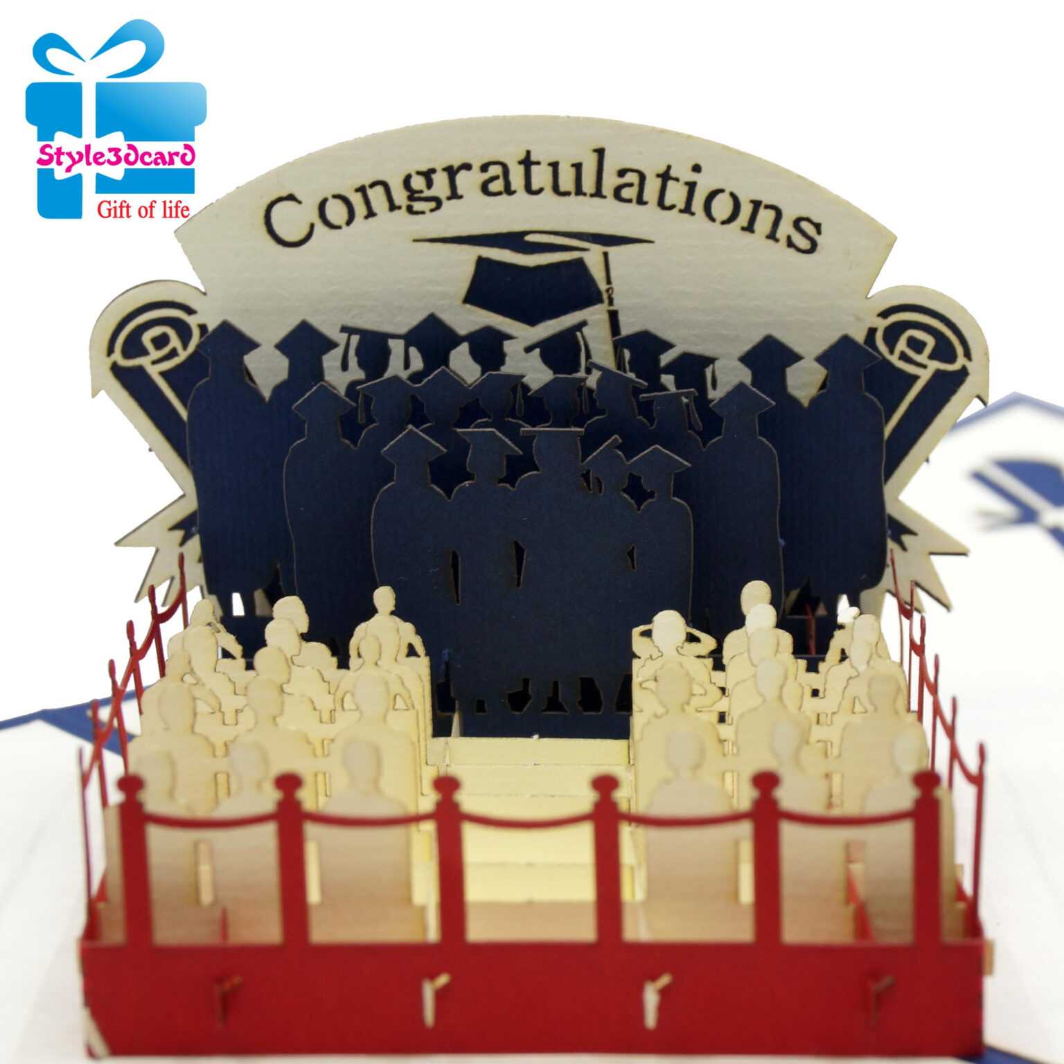 Pop Up Papercraft Graduation Cap 3D Pop Up Card Kirigami within ...