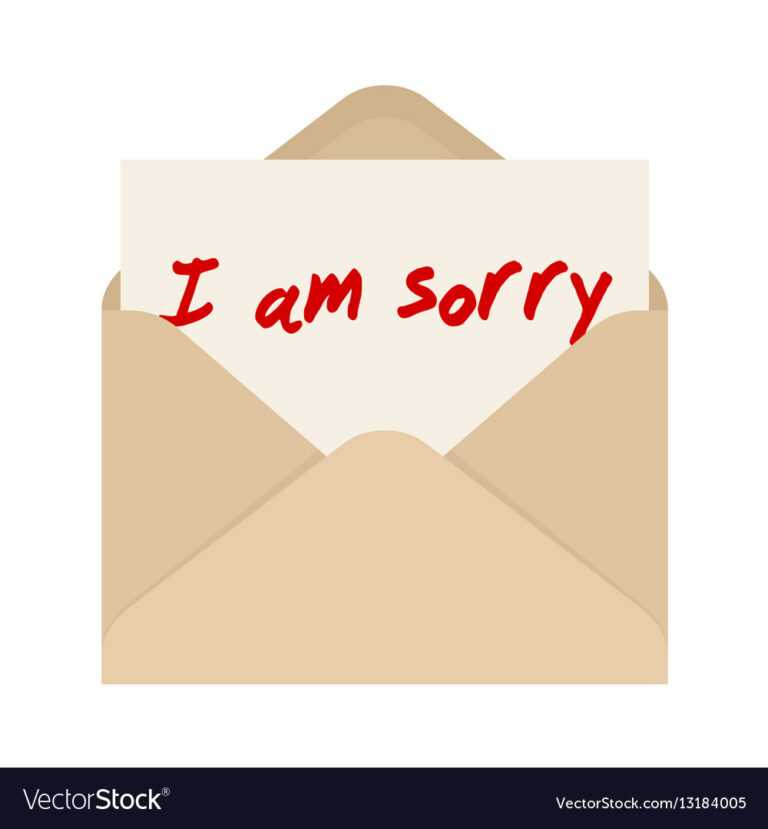 I Am Sorry Card In Brown Envelope The Letter throughout Sorry Card ...