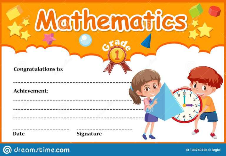 Mathematics Diploma Certificate Template Stock Vector Pertaining To ...