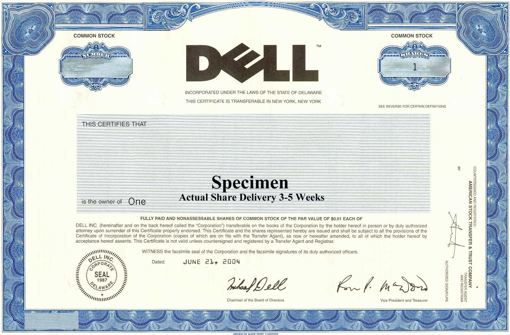Template For Share Certificate