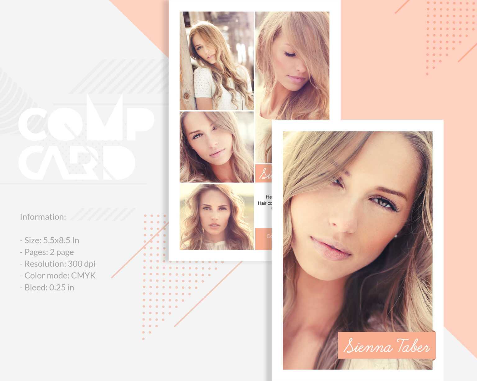 Modeling Comp Card Template | Model Agency Zed Card | Photoshop ...