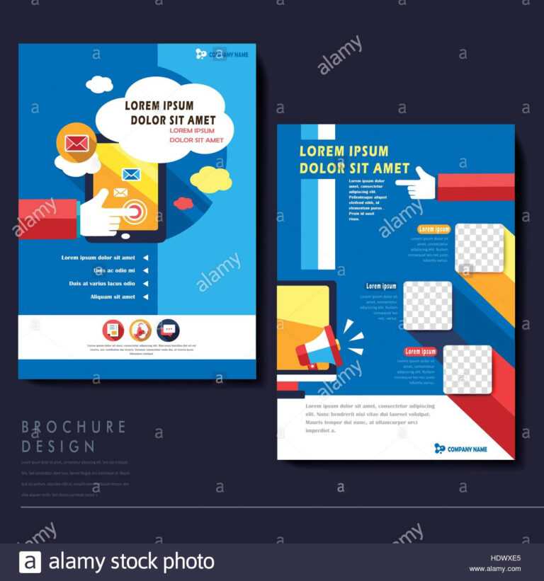 Modern Flat Design Flyer Template For Social Media Concept with Social ...