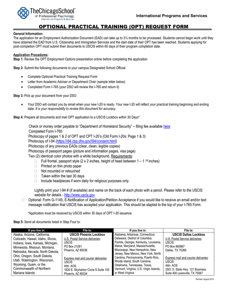 Optional Practical Training (Opt) Request Form with regard to Dd Form ...