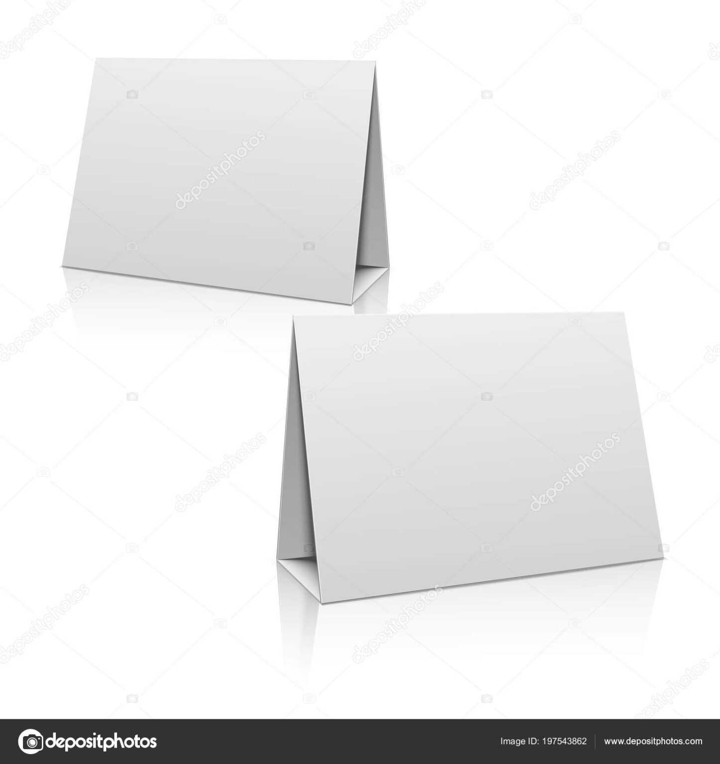Paper Stand Template | Blank White Paper Stand Table Holder within Card ...