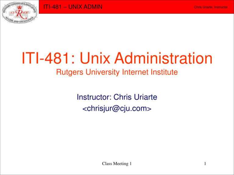Ppt – Iti 481: Unix Administration Rutgers University Pertaining To ... Ppt – Iti 481: Unix Administration Rutgers University Pertaining To ...