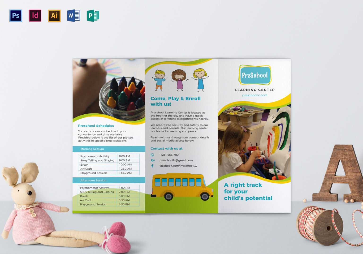 Pre School Brochure Template for Play School Brochure Templates ...