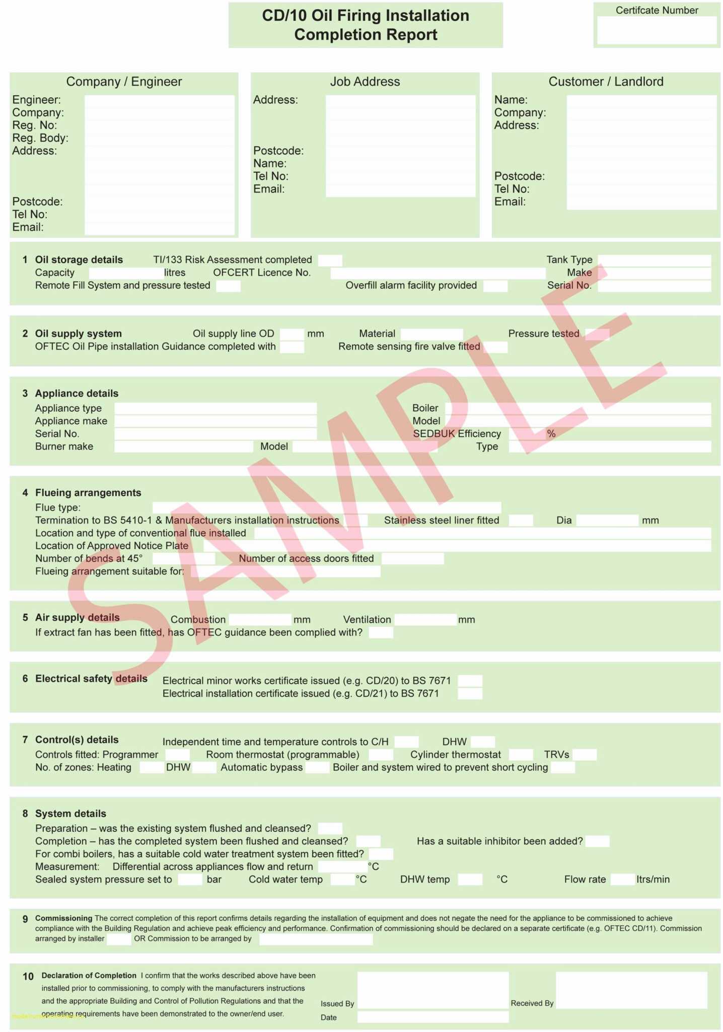 Pressure Test Certificate Template Printable Pat Templates for ...