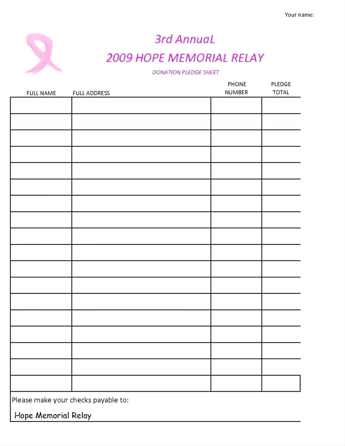 Spreadsheet Examples Church Pledge Card Ate Unique Sheets In 