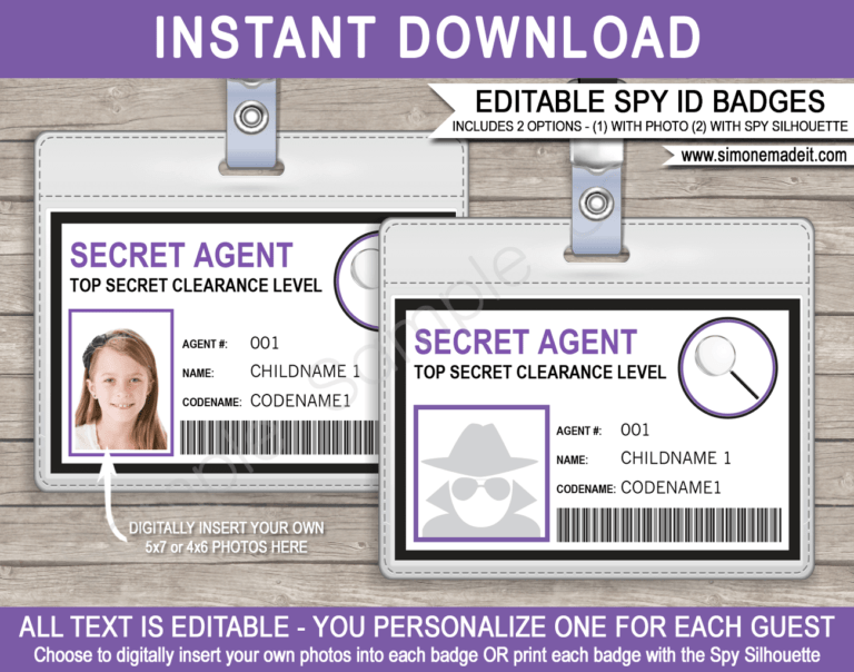 Spy Id Card Template – Sample.gelorailmu.com